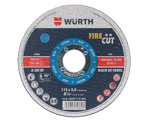 DISCO DE CORTE FIRE CUT ACERO DE 4 1/2"X1/8"X7/8" | 00669 115 303 ...